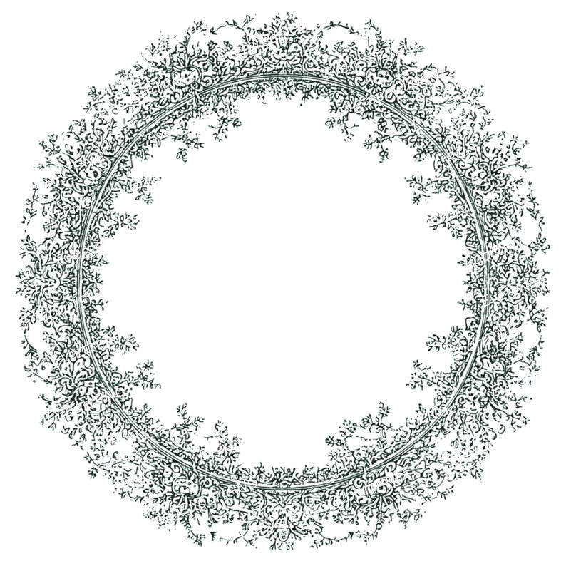 12 Watercolor Circle Frame Clipart: Vintage Botanical Borders (digital ...