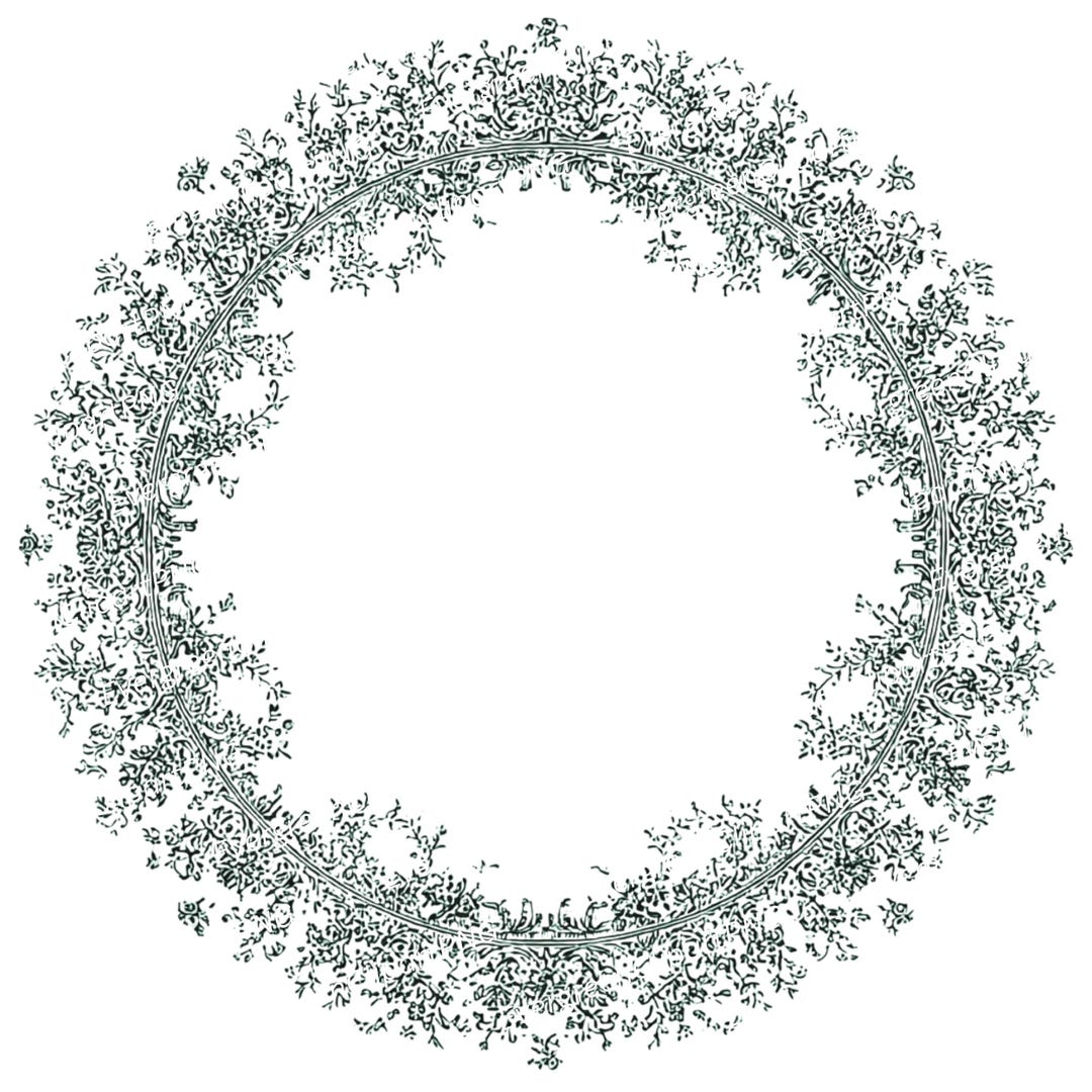 12 Watercolor Circle Frame Clipart: Vintage Botanical Borders (digital ...