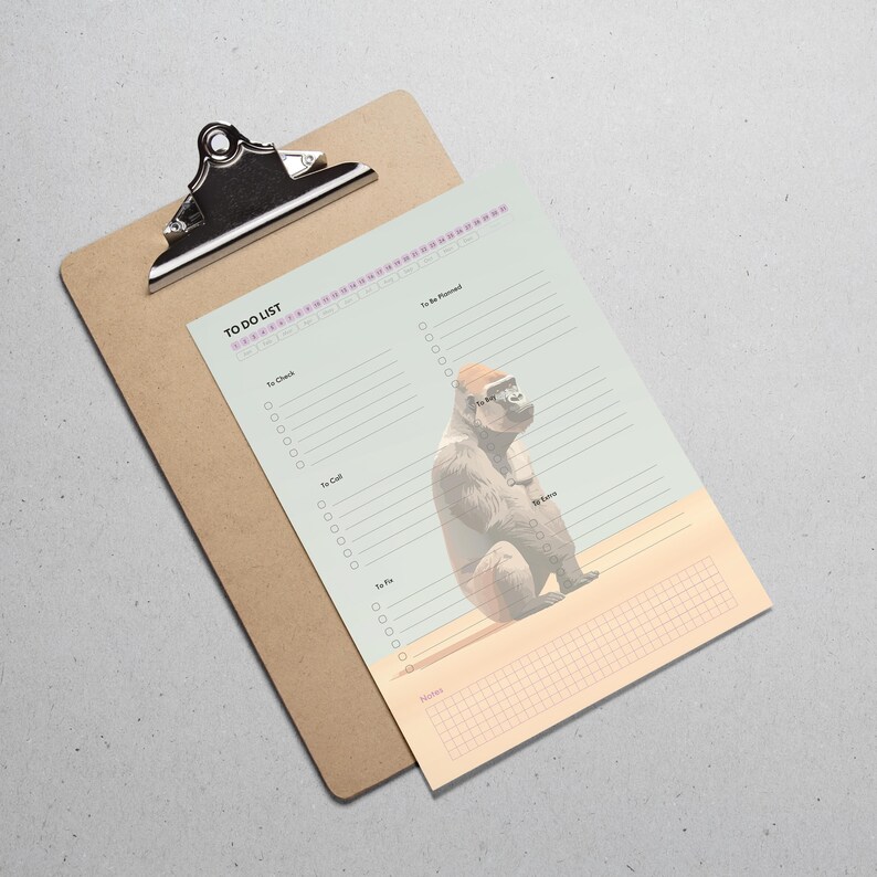 Animal Themed to Do List Printable 7 Pages Daily Planner (digital ...