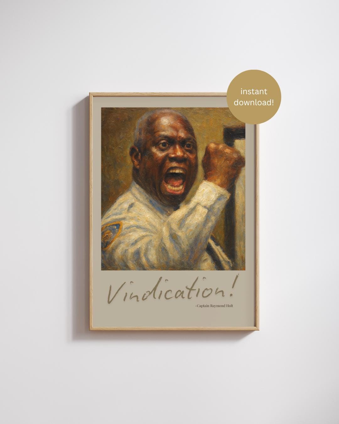 Captain Holt “vindication” Aesthetic Printable Wall Art | Brooklyn Nine ...