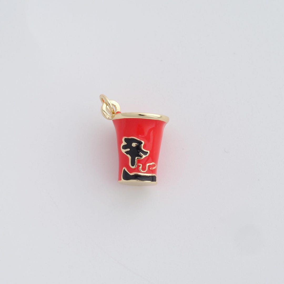 18K Gold Filled Instant Noodle Pendant,gold Enamel Instant Noodle ...