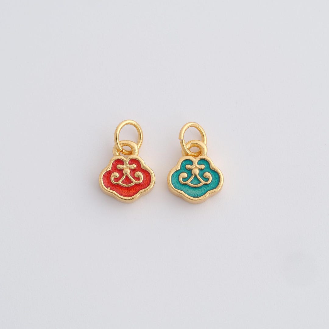 18K Gold Filled Peace Lock Pendant,gold Enamel Peace Lock Charms for ...