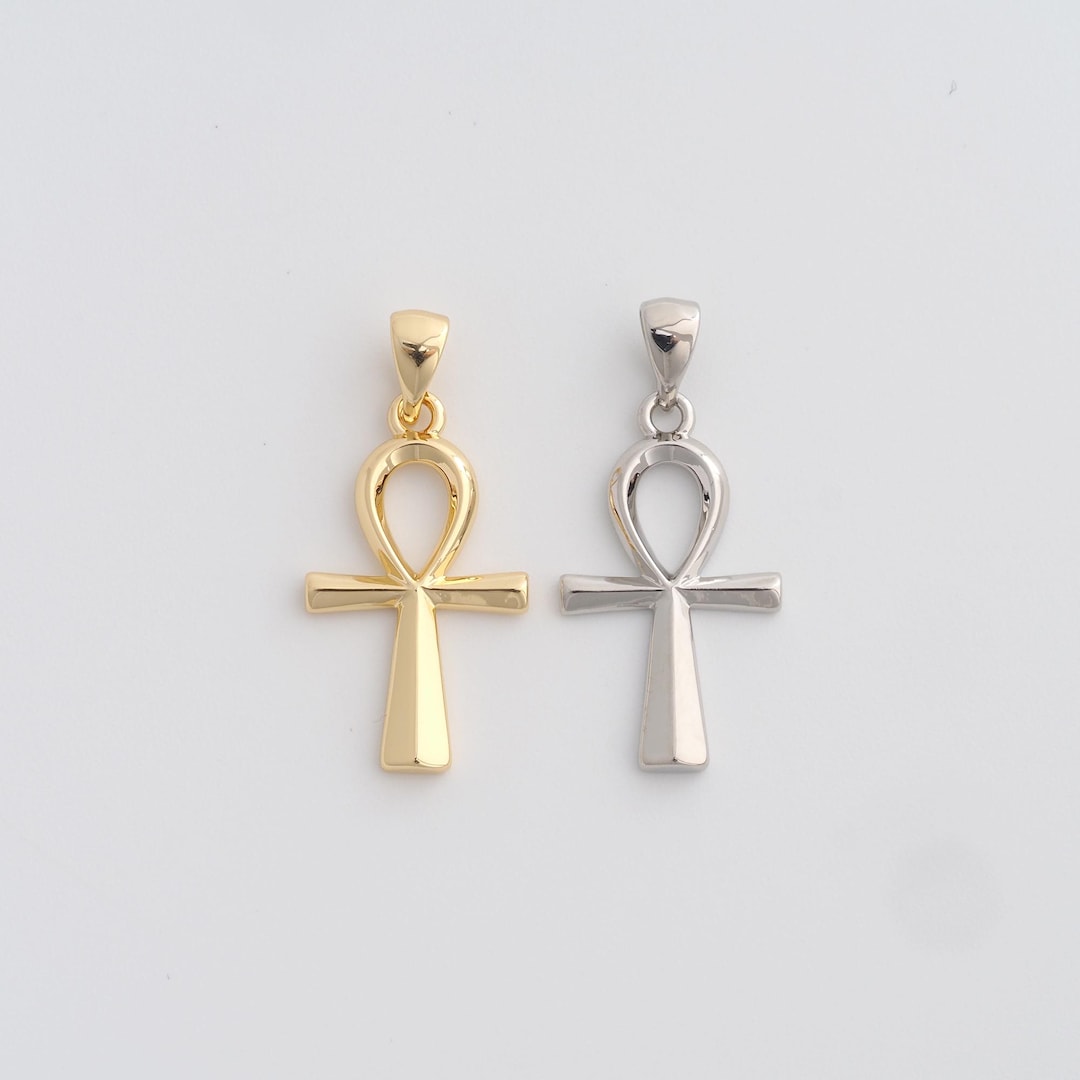 18K Gold Filled Ankn Cross Pendant,gold Egyptian Charms for DIY Dainty ...