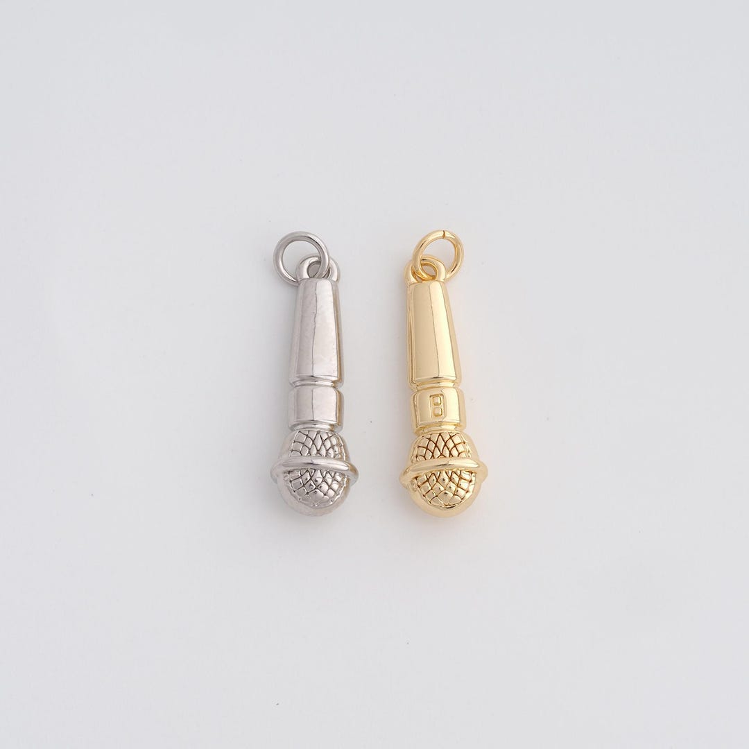 18K Gold Filled Microphone Pendant,gold Microphone Charms for DIY ...