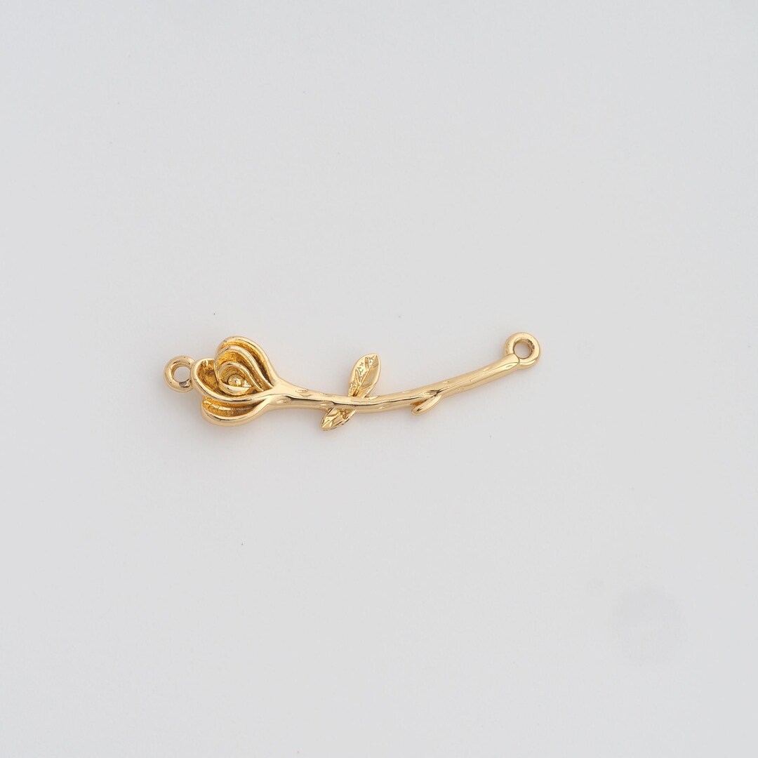 18K Gold Filled Rose Connector,gold Flower Connector for DIY Dainty ...