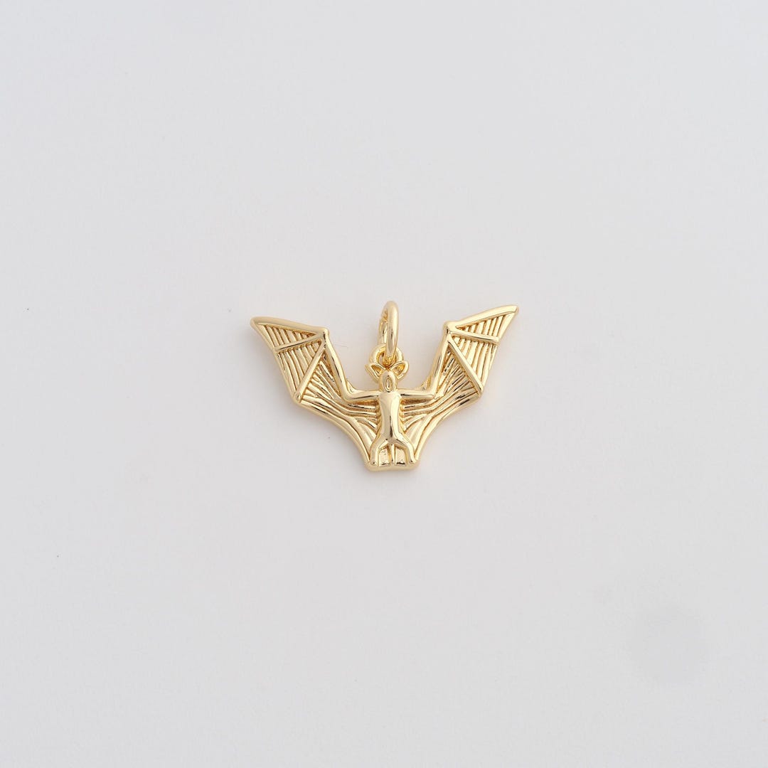 18K Gold Filled Bat Pendant,gold Animal Charms for DIY Dainty Jewelry ...