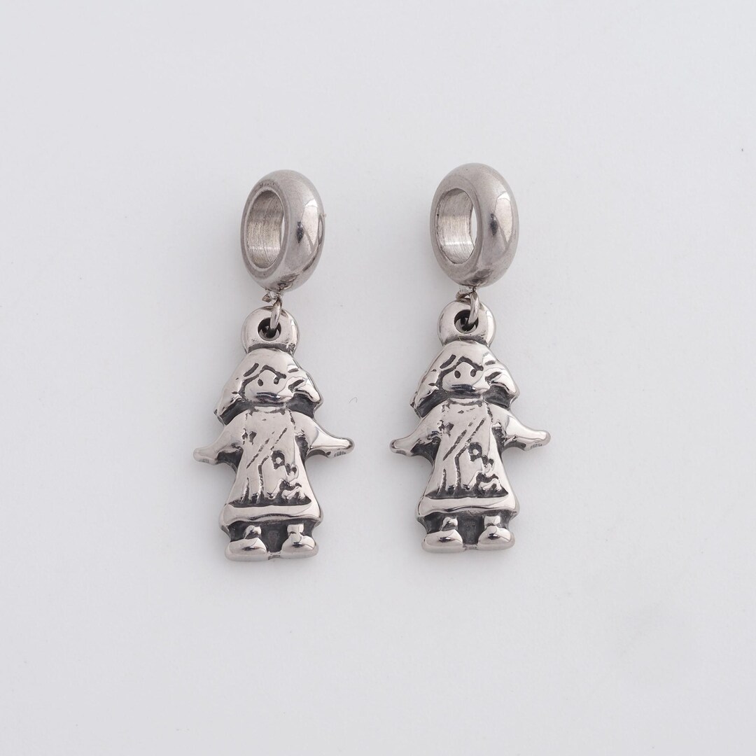 Stainless Steel Character Pendant,steel Girl Charms for DIY Dainty ...