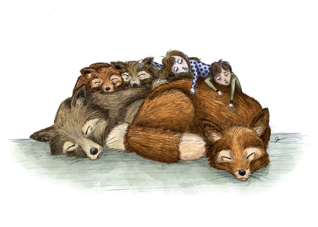 Fox Pile - Giclée Illustration Print - Etsy