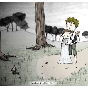 Hansel and Gretel Enter the Forest - Giclée Print - Etsy