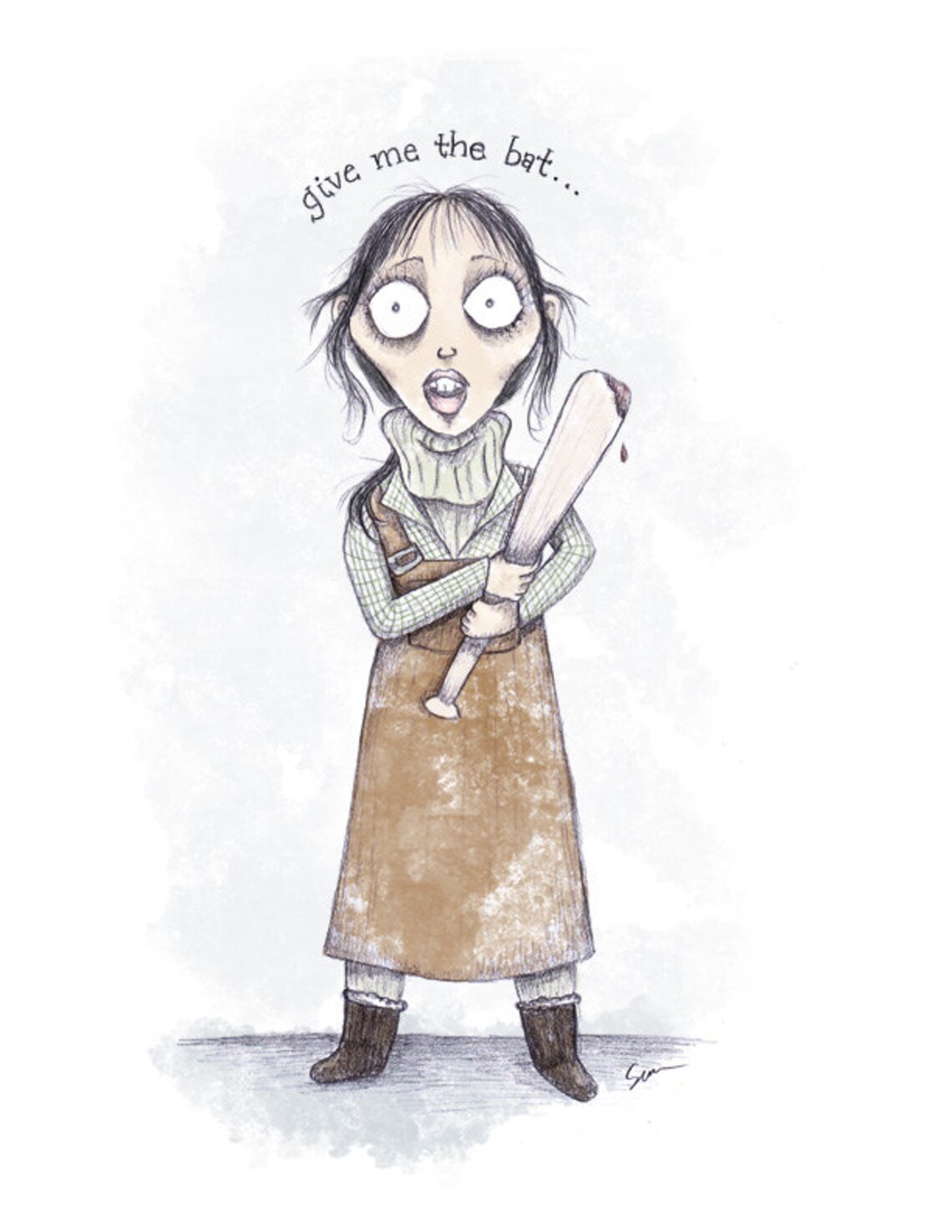 The Shining - Wendy Torrance & Bat - Giclée Illustration Print - Etsy