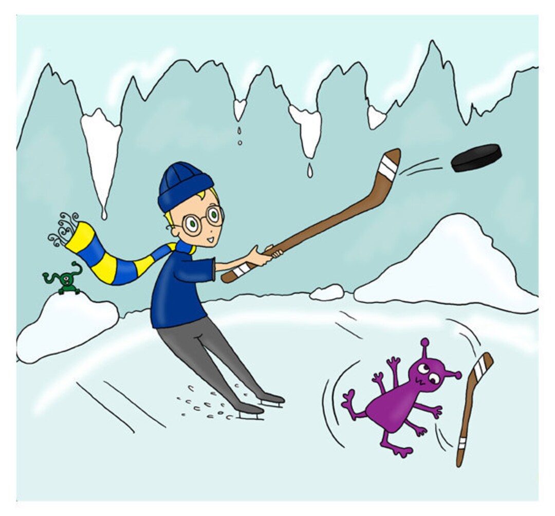 Hockey With Aliens - 8x8 Illustration Print - Etsy