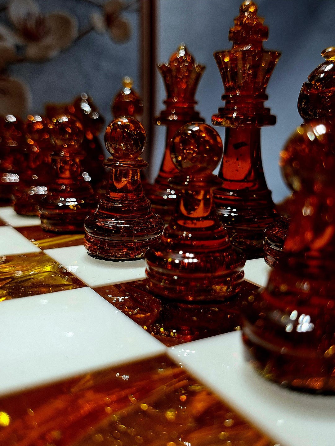 Handmade Amber Resin Chess Set – Luxury Board Game Artwork - Etsy