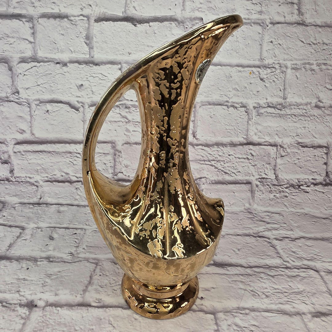 Vintage MCM Savoy Weeping Gold 24 Karat Ewer Pitcher - Etsy