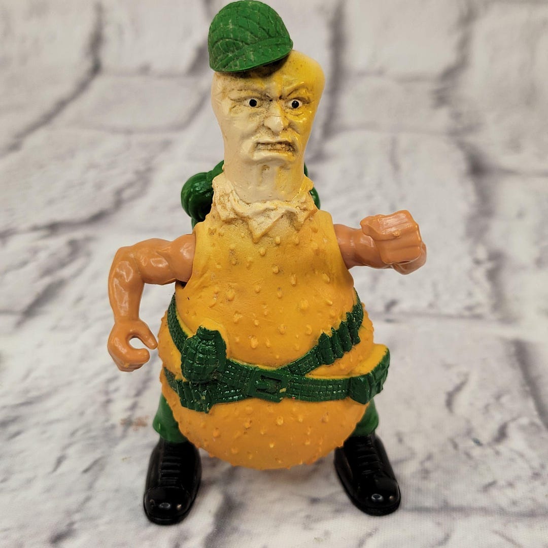 Vintage 1988 Mattel Food Fighters Lieutenant Legg Action Figure Helmet ...