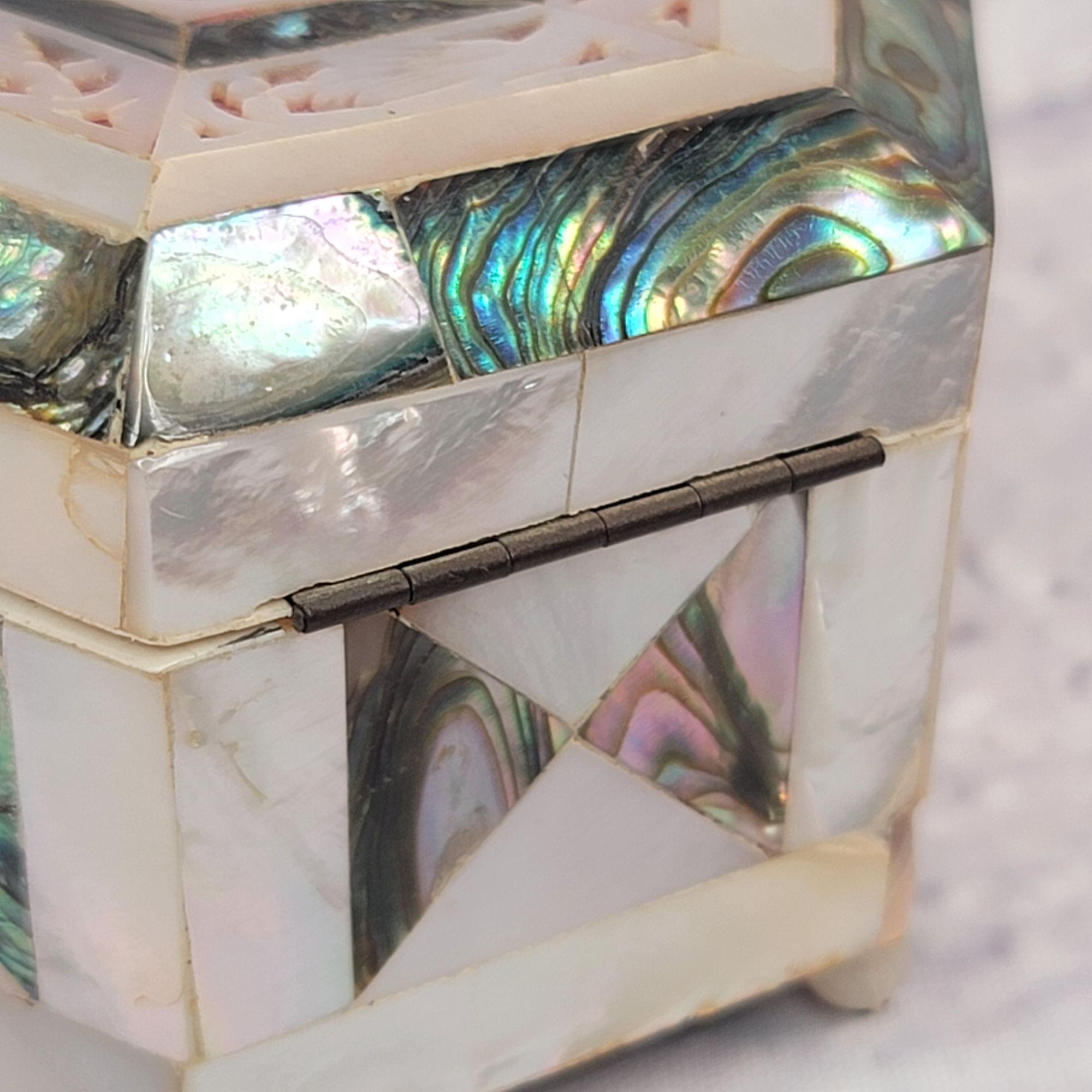 Vintage Inlaid Mother of Pearl Trinket Box From Israel Palestine Region ...