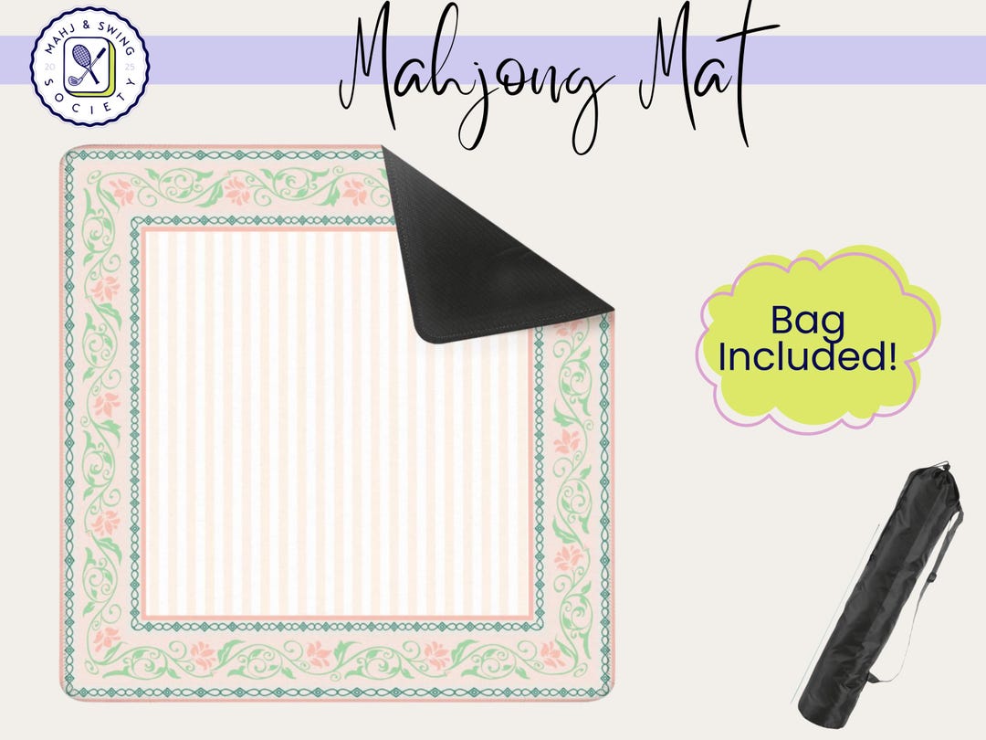 Grandmillennial Mahjong Playing Mat, Preppy Floral Mahjong Table Mat ...