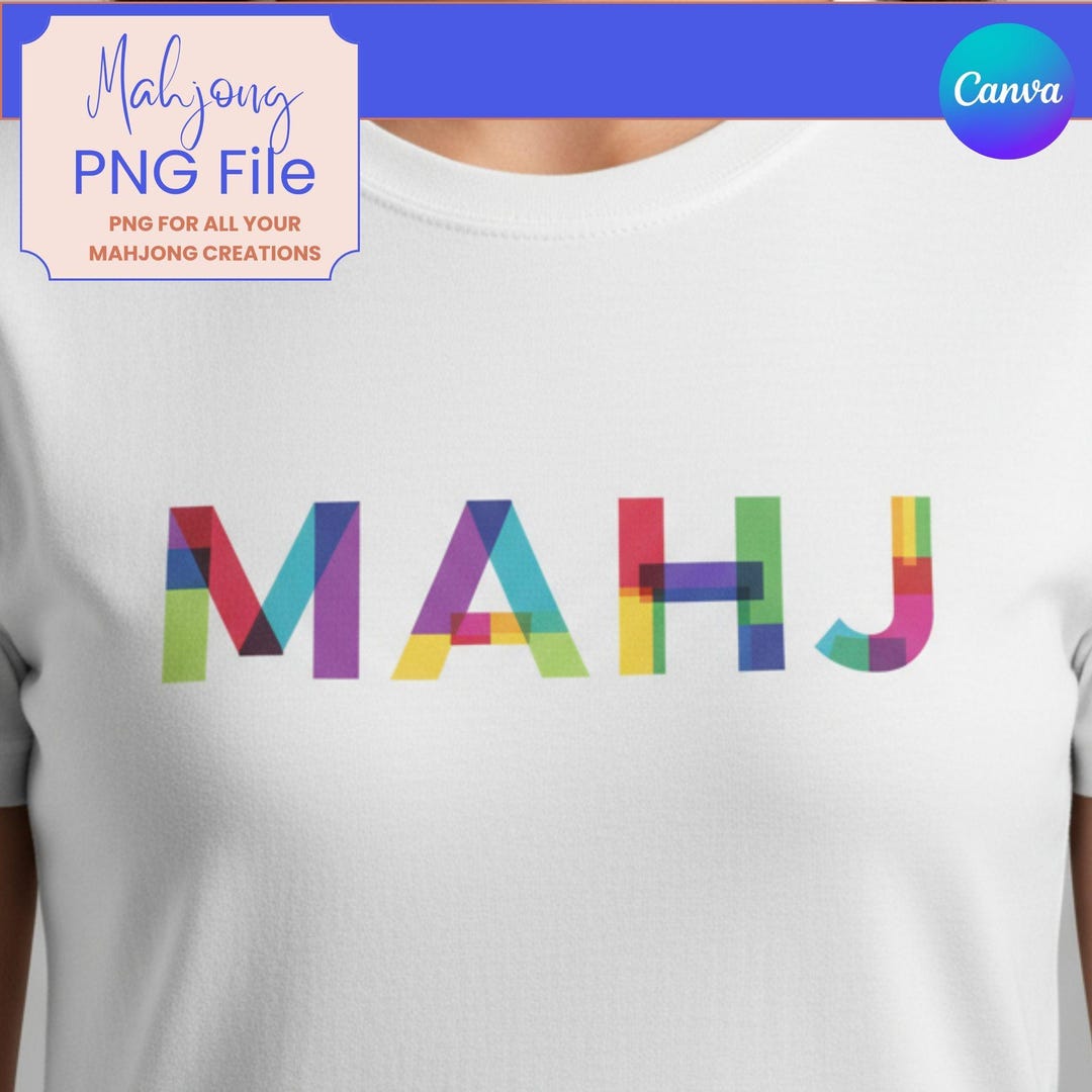 MAHJ Geometric Typography Digital Download | Modern Mahjong Wall Art ...