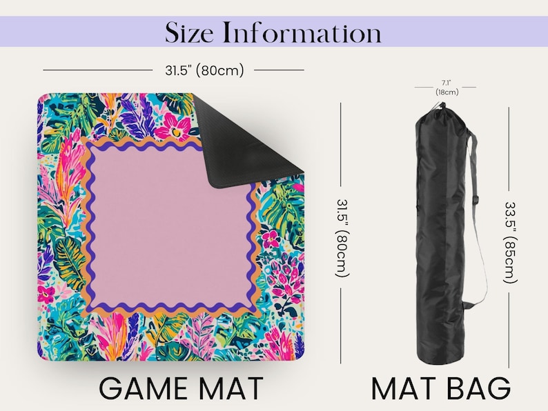 Tropical Floral Mahjong Mat | Pink Center Mahjong Playing Mat ...
