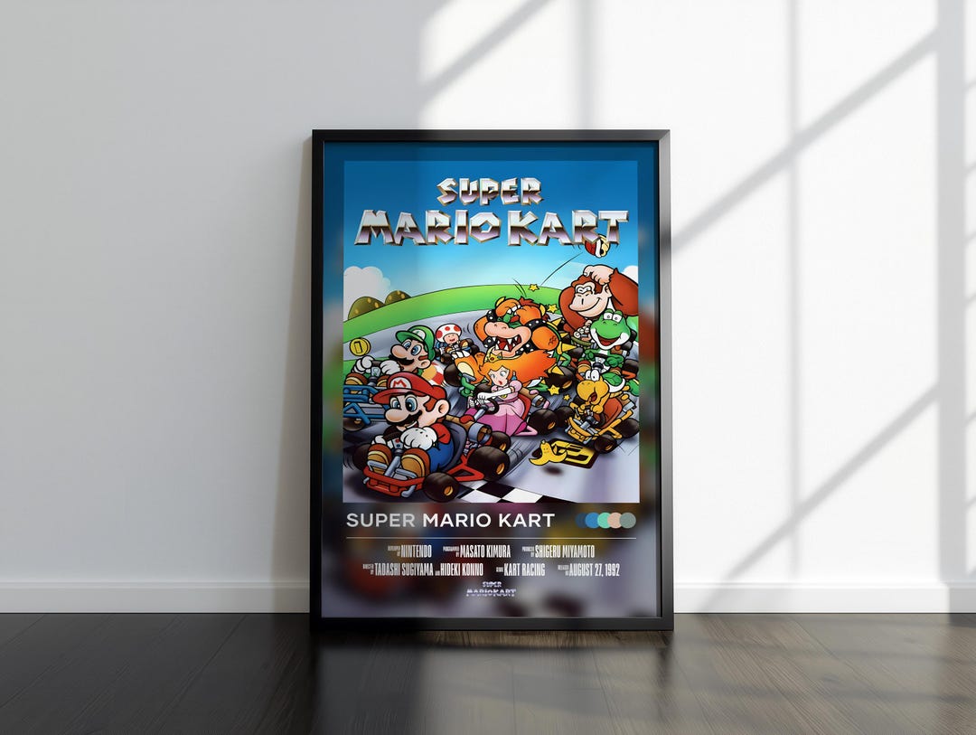 Super Mario Kart Poster | Super Mario Kart Print | Gaming Poster ...