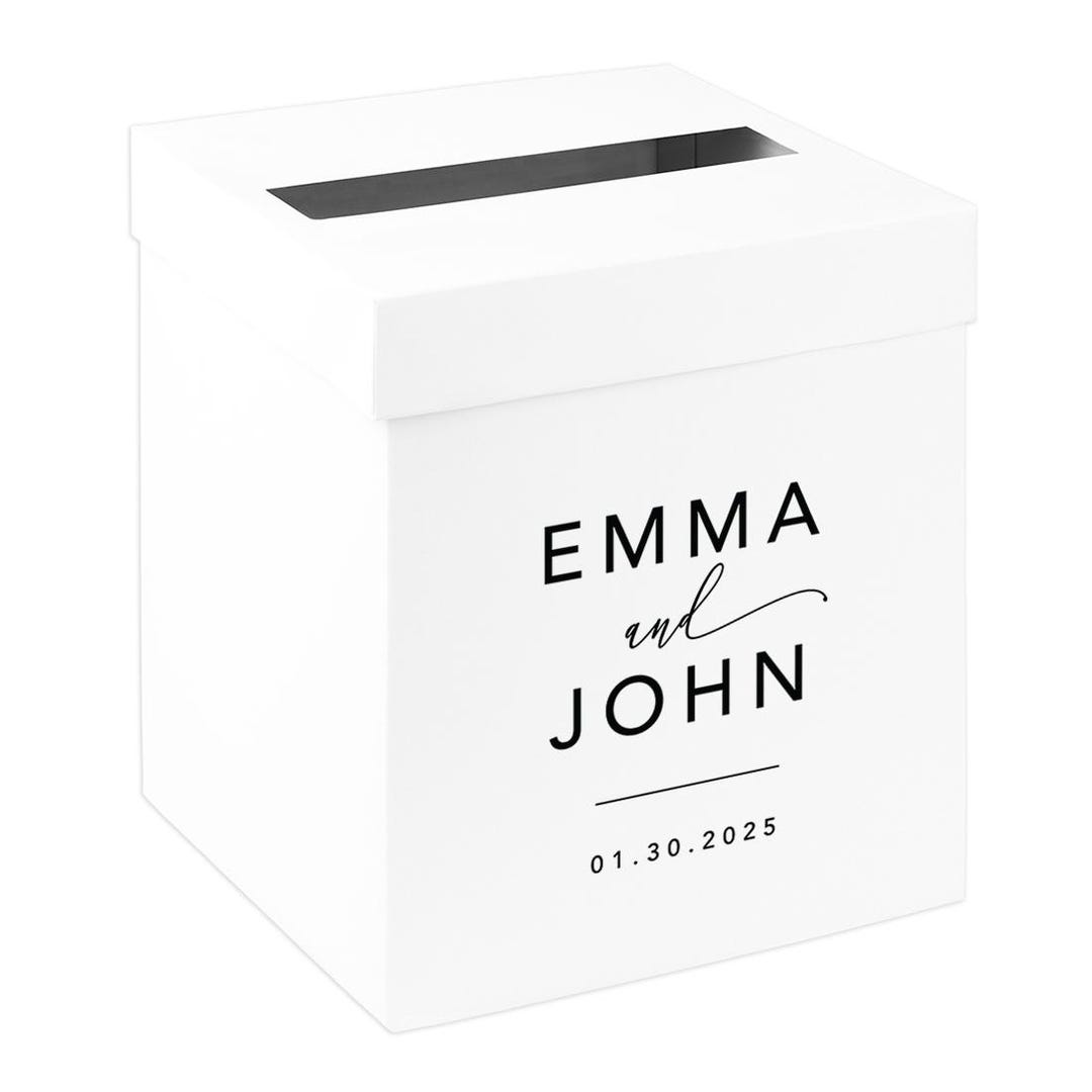 Personalized White Wedding Card Box Minimal Custom (10x10x10 Inches) - Etsy