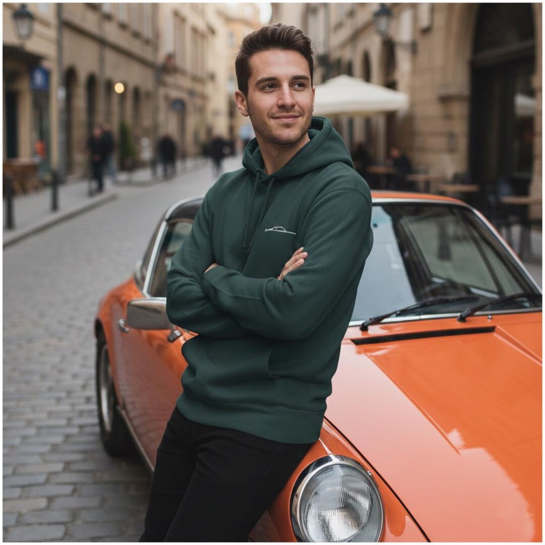 911 Shark Embroidered Hoodie, Three-panel Sweatshirt, Sleek Minimalist ...