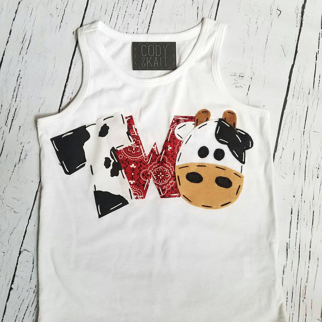 Barnyard Birthday Tank Top, Two Cow Theme Party, Tanktop, Shirt, Two ...
