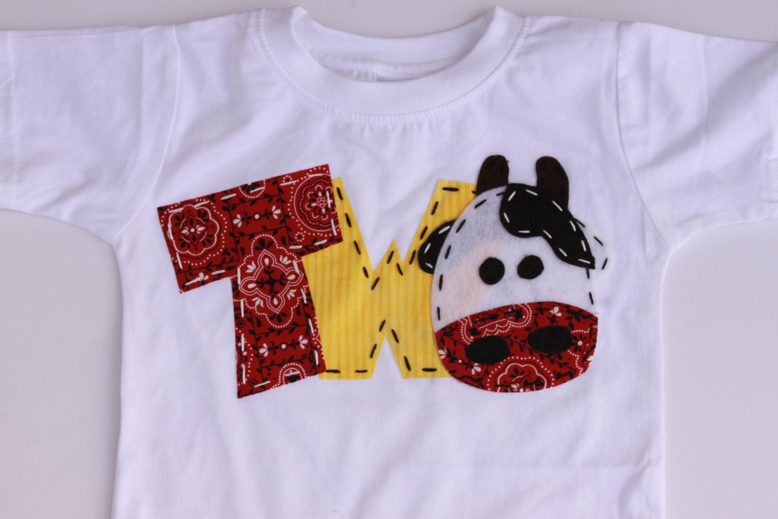 Barnyard Birthday Shirt: Handmade Cow Applique, Farm Theme - Etsy