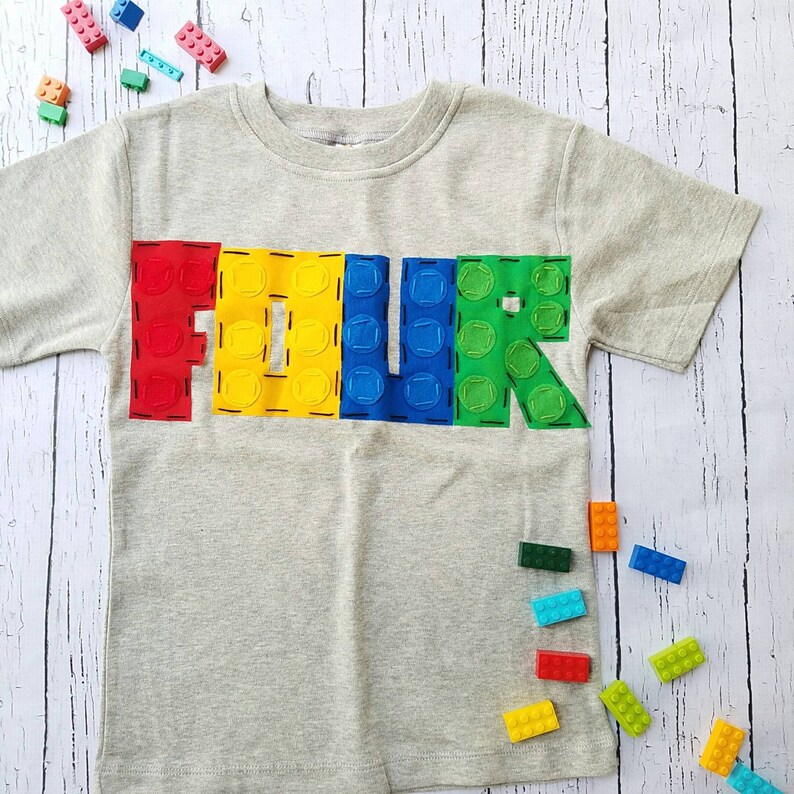 4th Building Blocks Birthday Shirt Fourth Birthday Five 5 - Etsy