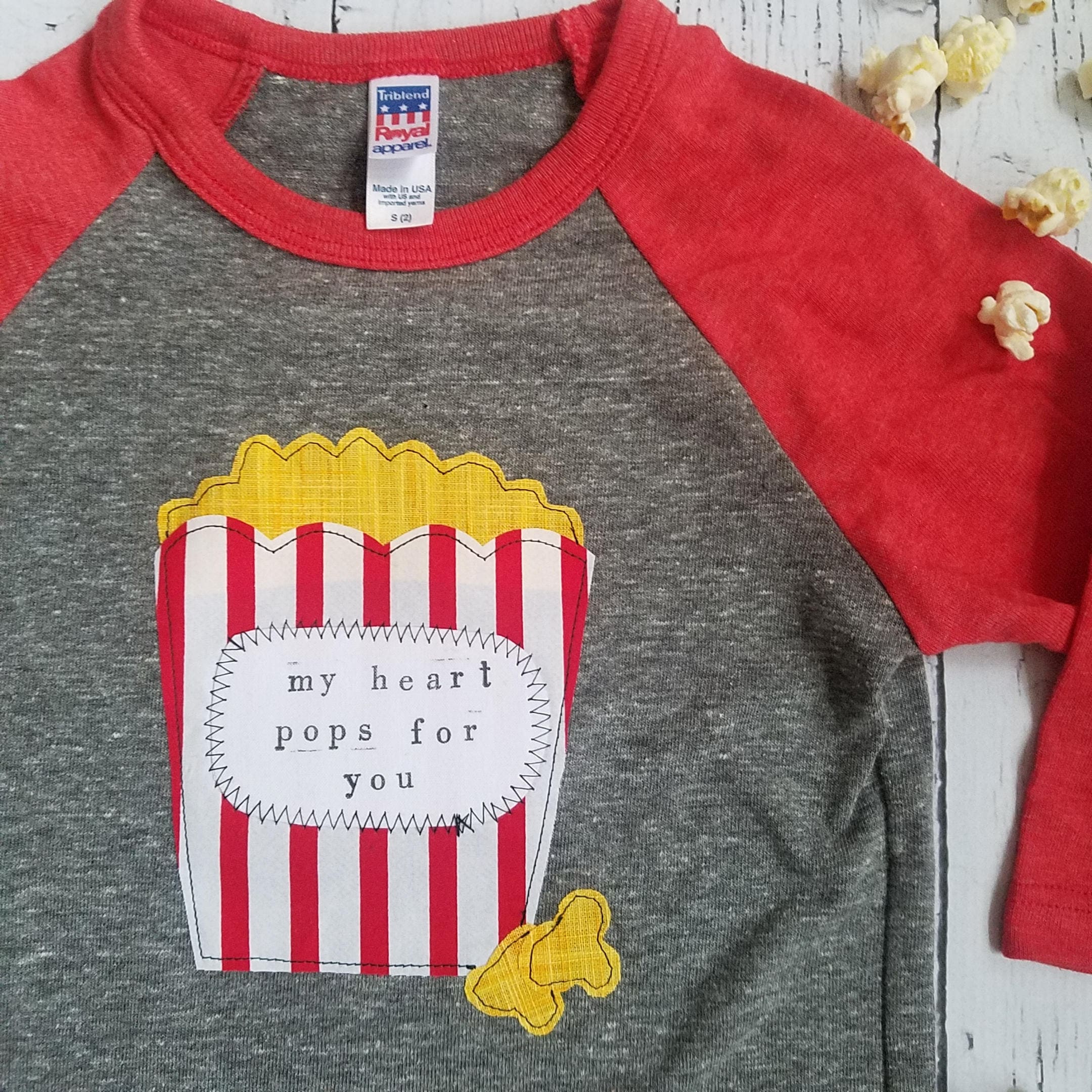 Popcorn shirt Valentines day shirt Valentine day baby girl | Etsy