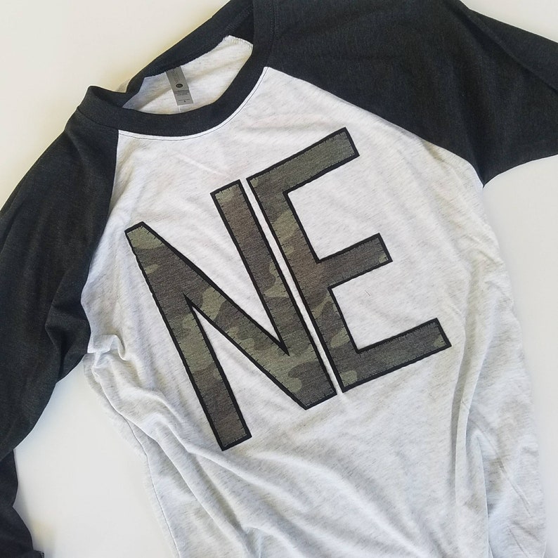 Nebraska Abbreviation NE, Ne Heart, Women Shirt, Camo, Raglan Shirt ...