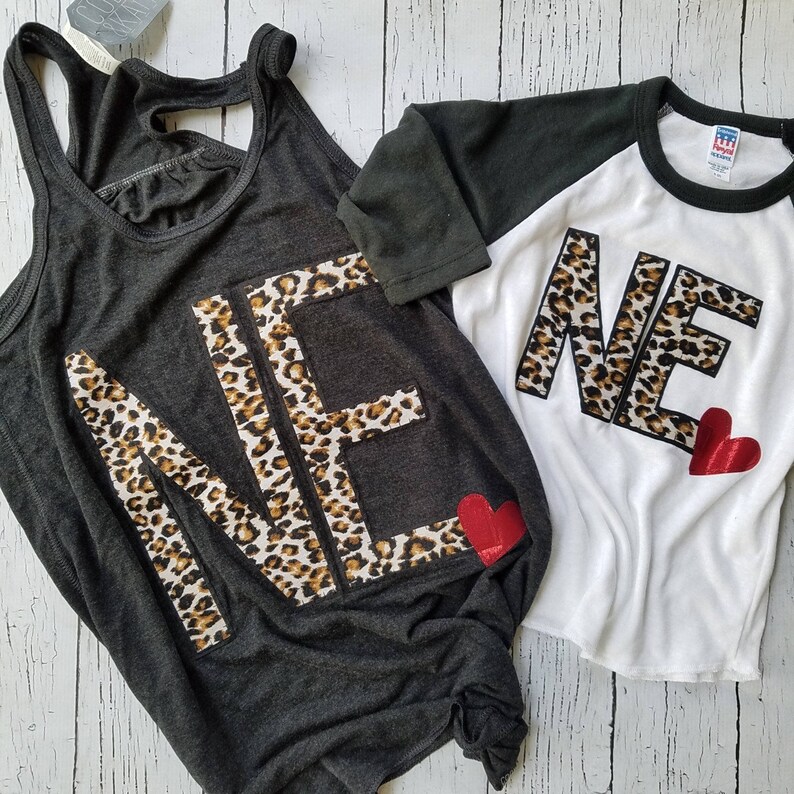 NE, Nebraska Abbreviation, Children Shirt, Baby Raglan Tee, Leopard ...