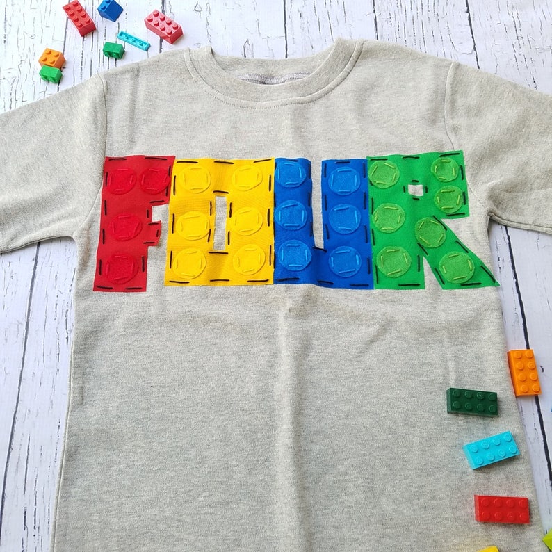4th Building Blocks Birthday Shirt Fourth Birthday Five 5 | Etsy