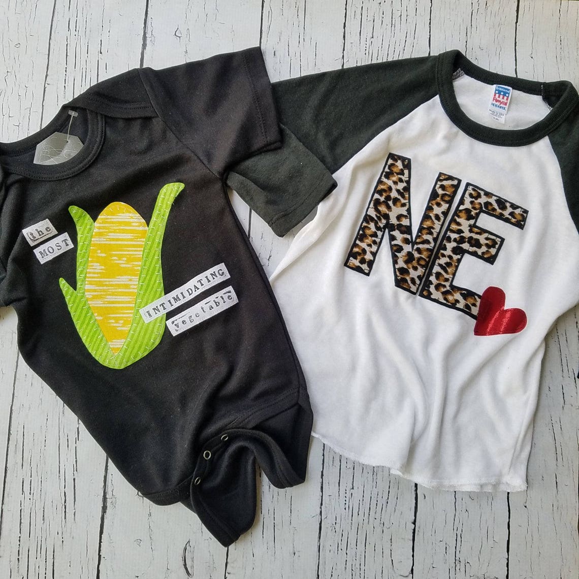 NE, Nebraska Abbreviation, Children Shirt, Baby Raglan Tee, Leopard ...