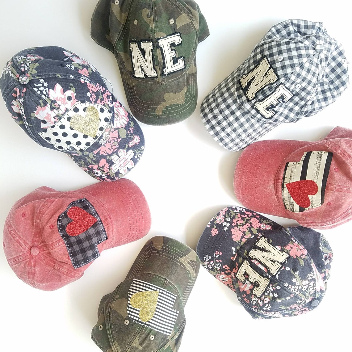 Nebraska Abbreviation Baseball Hat, Camo Baseball Hat, Floral Hat, Cody ...