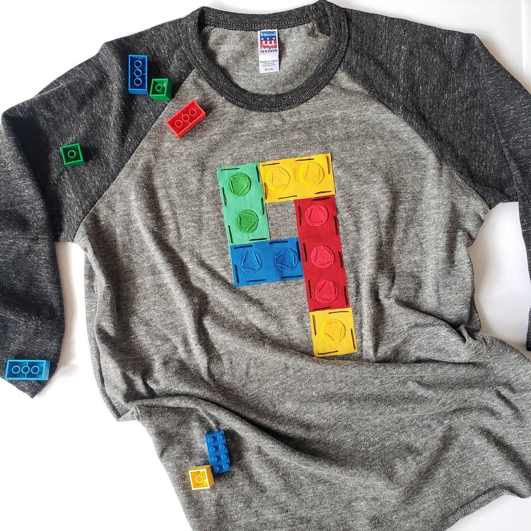 Nine, 9th Building Blocks Birthday Shirt, Fifth Six 6th Birthday Theme ...