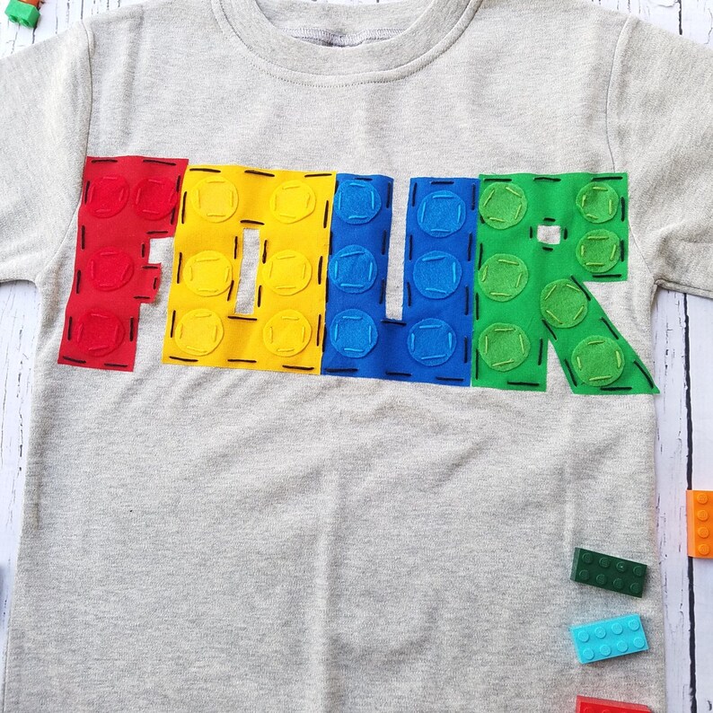 4th Building Blocks Birthday Shirt Fourth Birthday Five 5 | Etsy