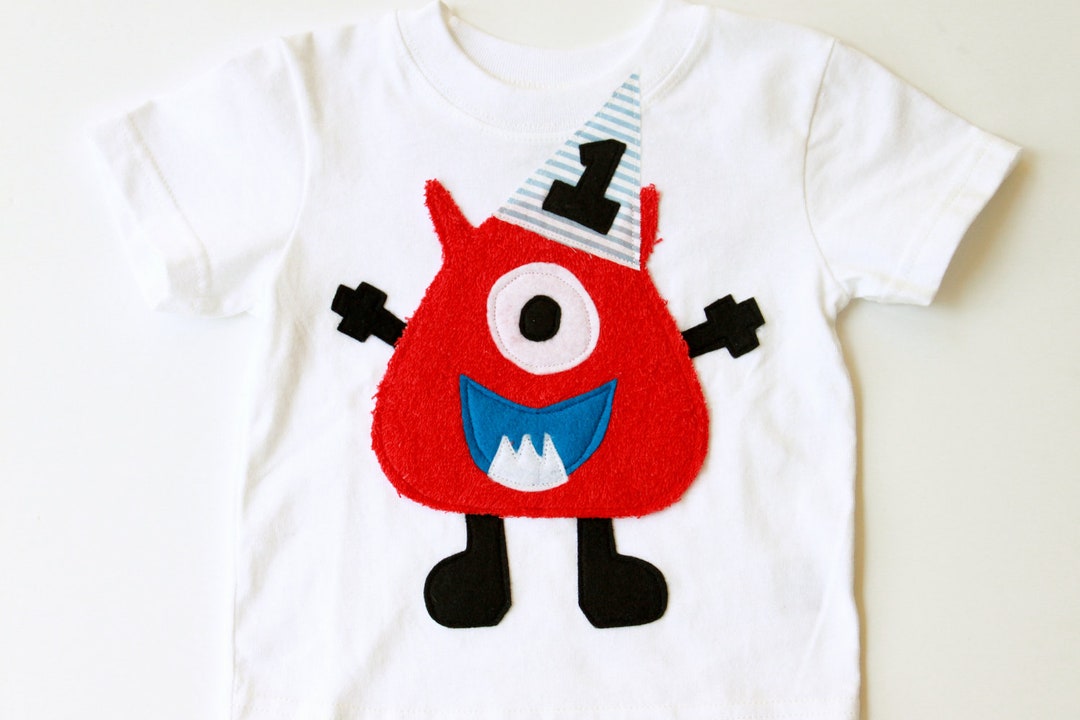 Monster Birthday Shirt, 1, 2, 3, 4, Boy, Red, Photo Prop, Monster Party ...