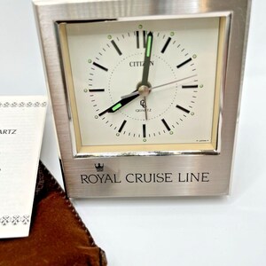CITIZEN Travel Alarm Clock Vintage Royal Cruise Line Quartz Working IOB ...