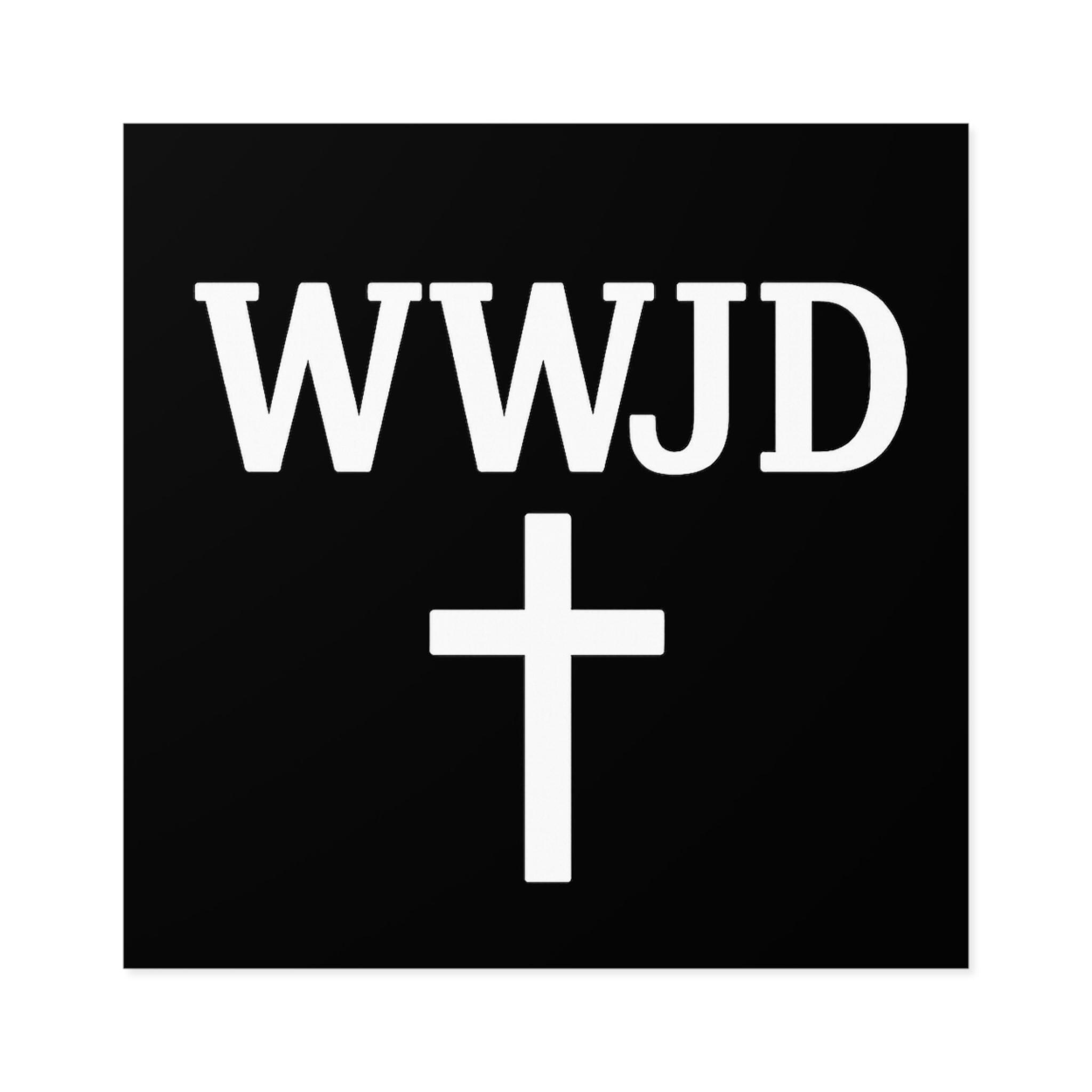 WWJD Square Stickers - Religious Inspirational Decal for Water Bottles ...