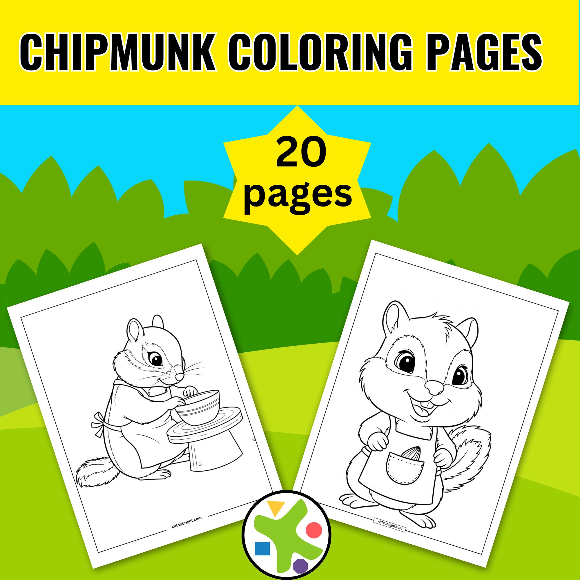 Chipmunk Coloring Pages for Kids – 20 Cute Unique Printable Forest ...
