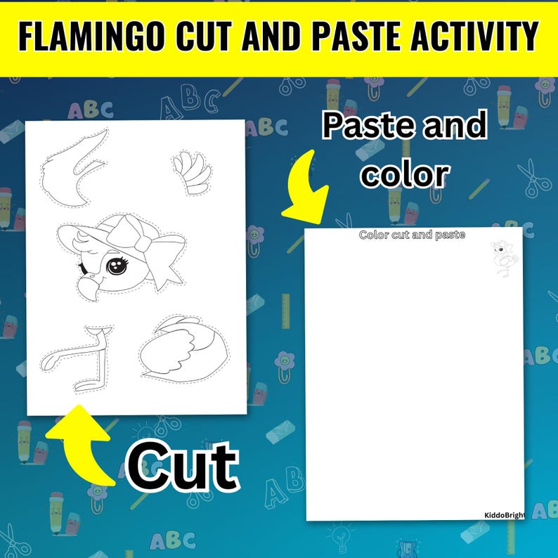 Flamingo Activity Pack: Cut & Paste, Dot-to-dot, Coloring (PDF Download ...