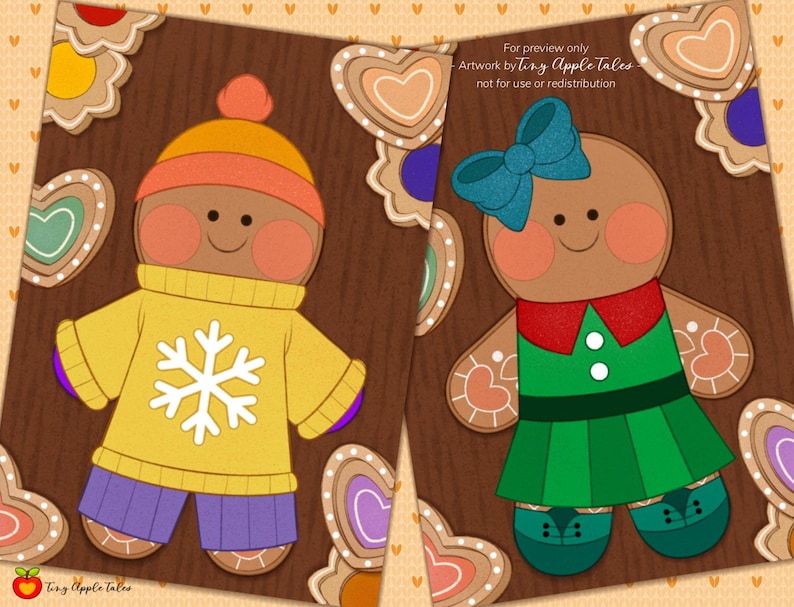 Gingerbread Dress up Printable | Christmas Paper Doll | Cut and Paste ...