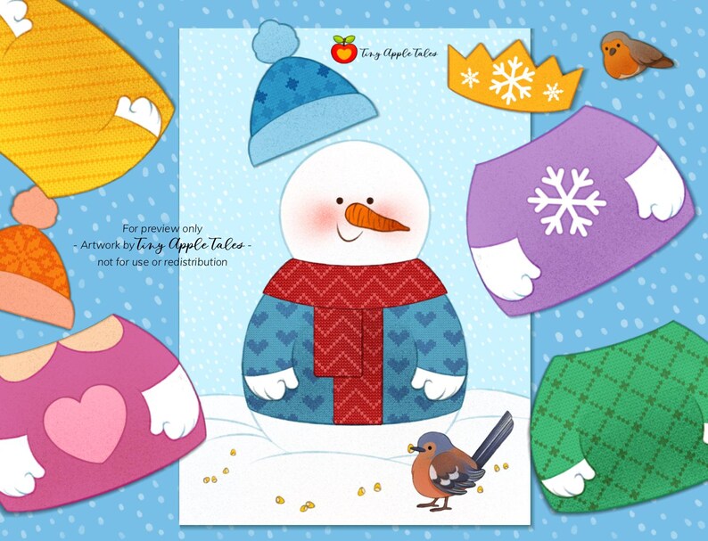 Winter Busy Book Printable | Snowman Dress up Paper Doll | Toddler ...