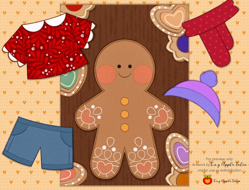 Gingerbread Dress up Printable | Christmas Paper Doll | Cut and Paste ...