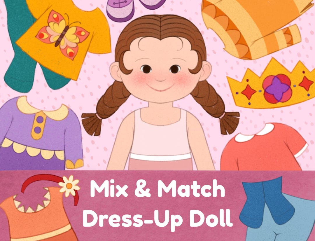 Dress up Doll Printable, Paper Doll Clothing Set, Preschool Fine Motor ...