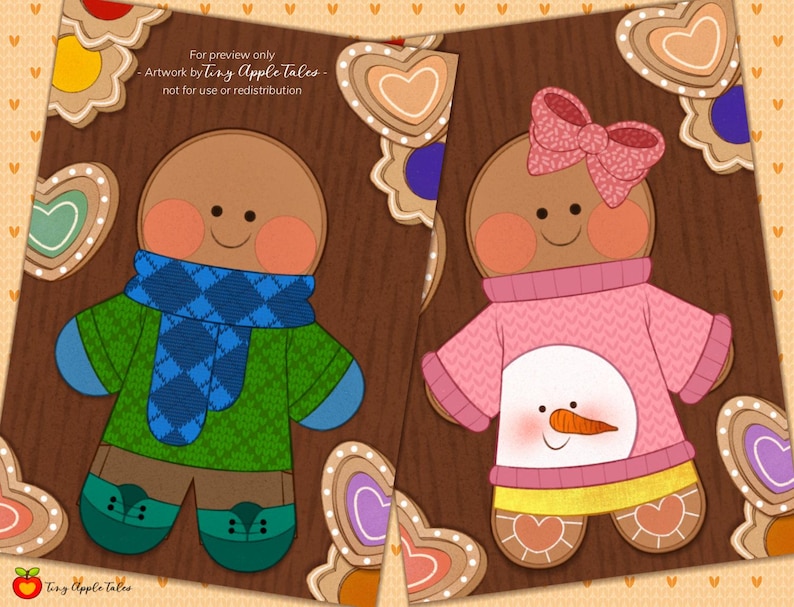 Gingerbread Dress up Printable | Christmas Paper Doll | Cut and Paste ...