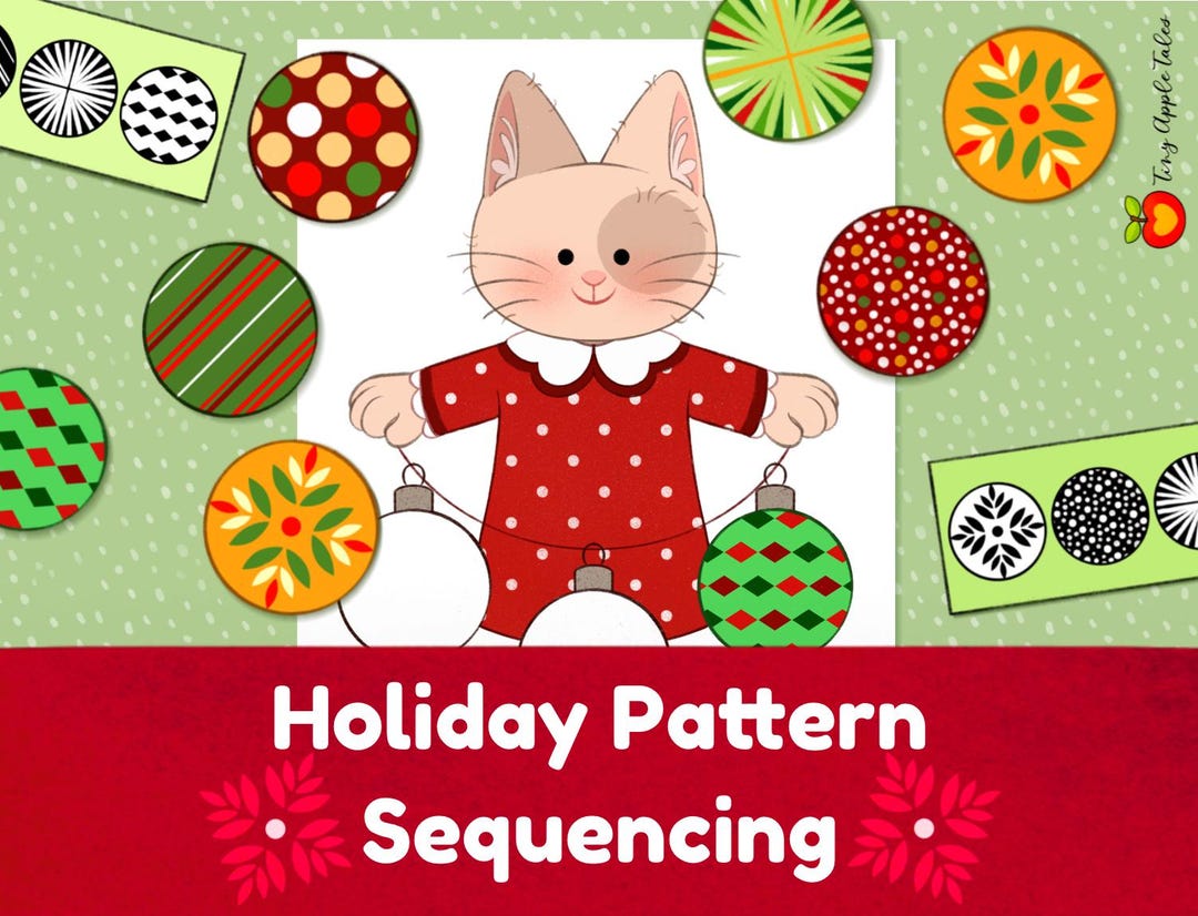 Holiday Pattern Sequencing Printable – Ornament Matching Activity for ...