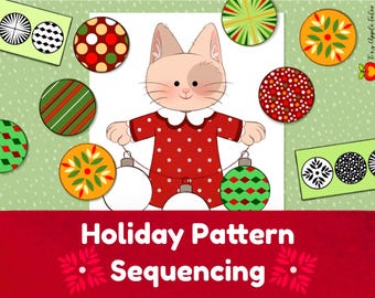 Holiday Pattern Sequencing Printable – Ornament Matching Activity for ...