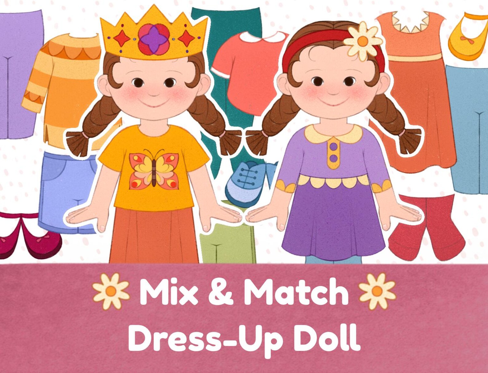 Paper Doll Dress up Printable | Printable Doll With Clothes | Preschool ...