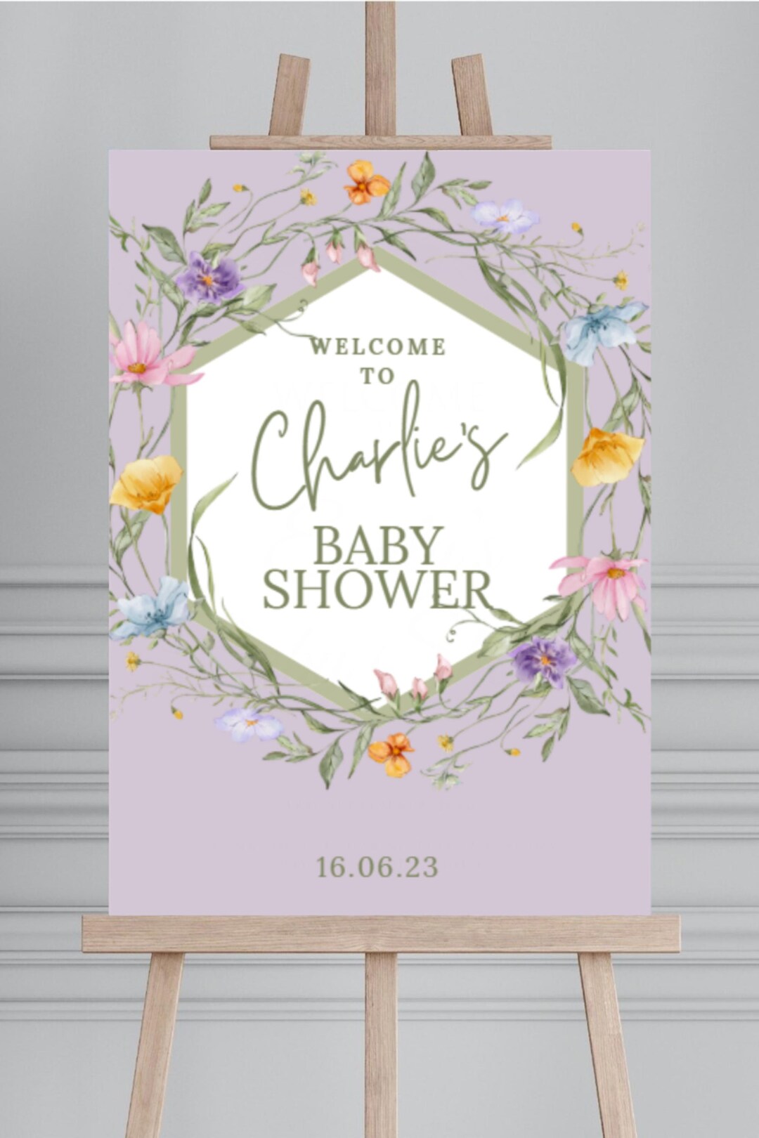 Rustic Floral Baby Shower Welcome Sign - Etsy